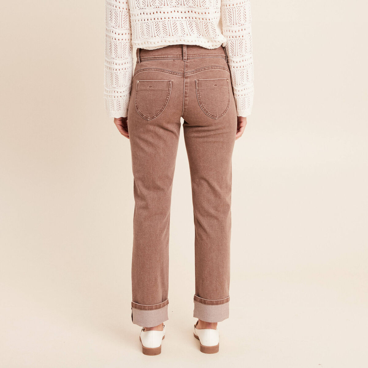 Jean standard marron clair femme | Bréal