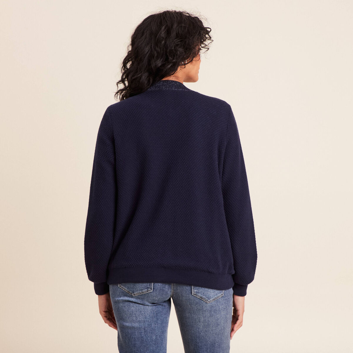 Gilet réversible esprit bomber bleu femme | Bréal