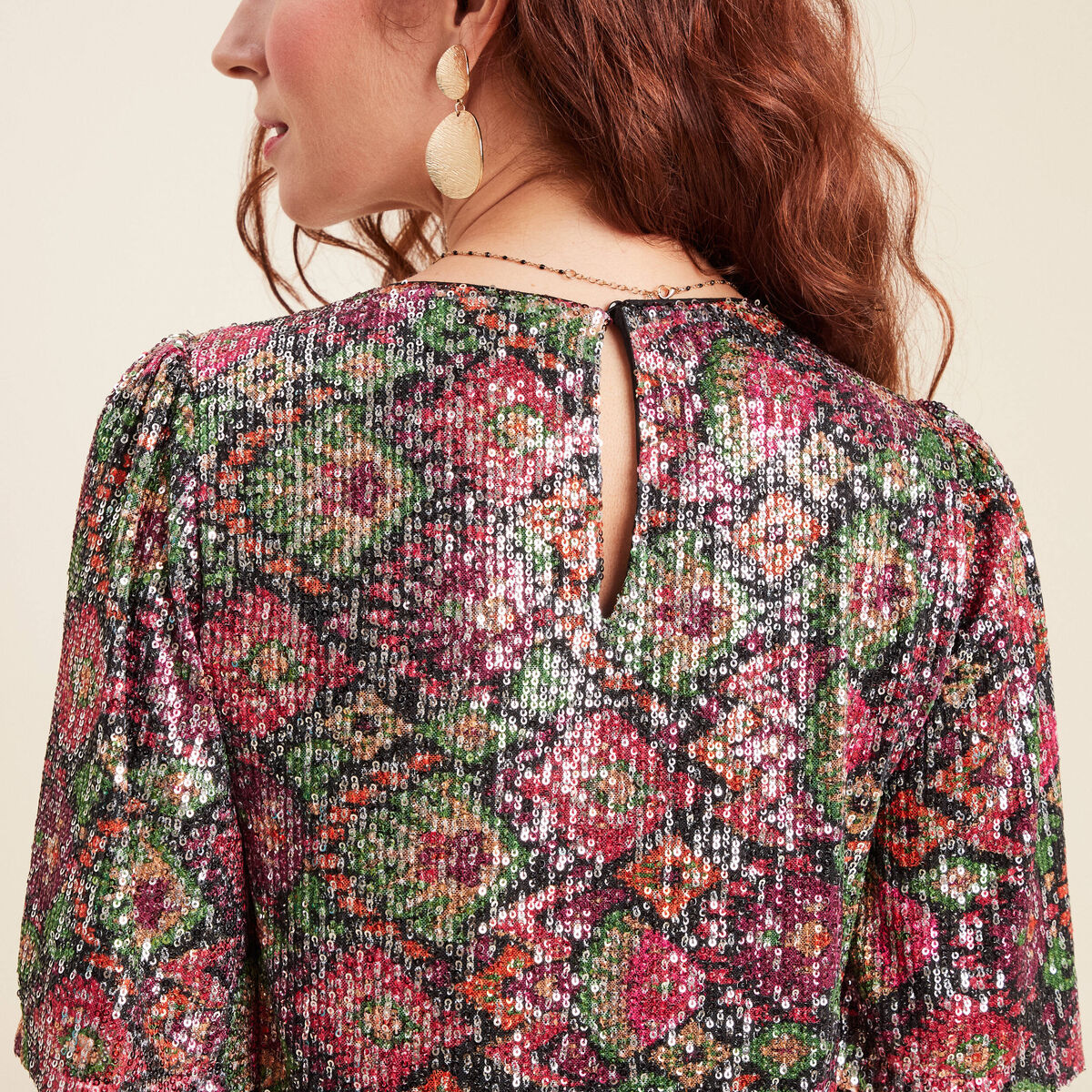 Robe évasée sequins multicolore femme | Bréal