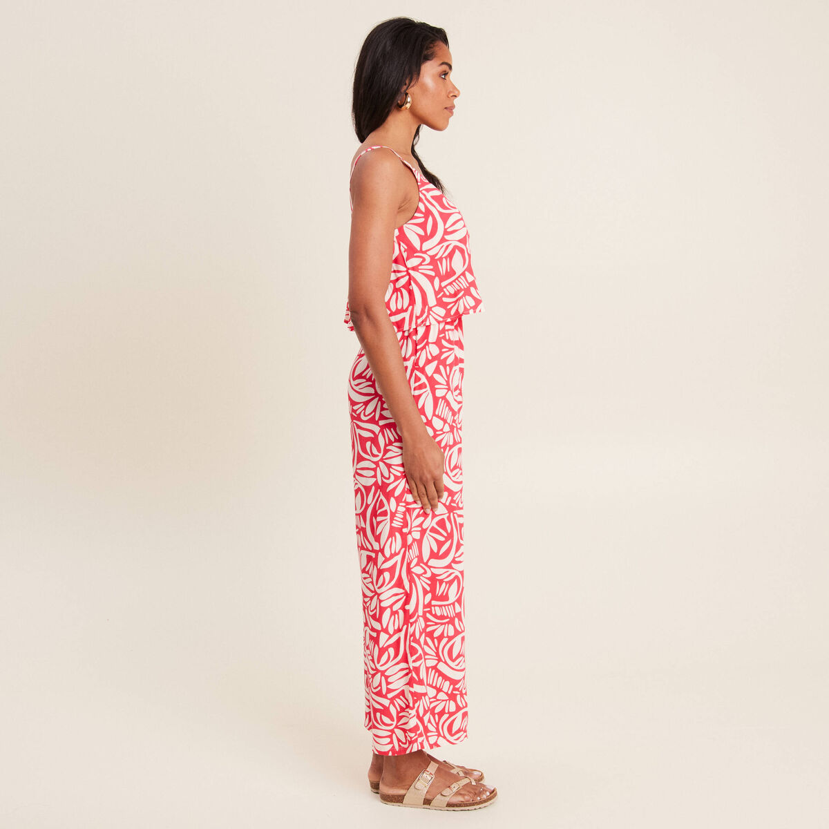 Combinaison pantalon ample rouge femme | Bréal