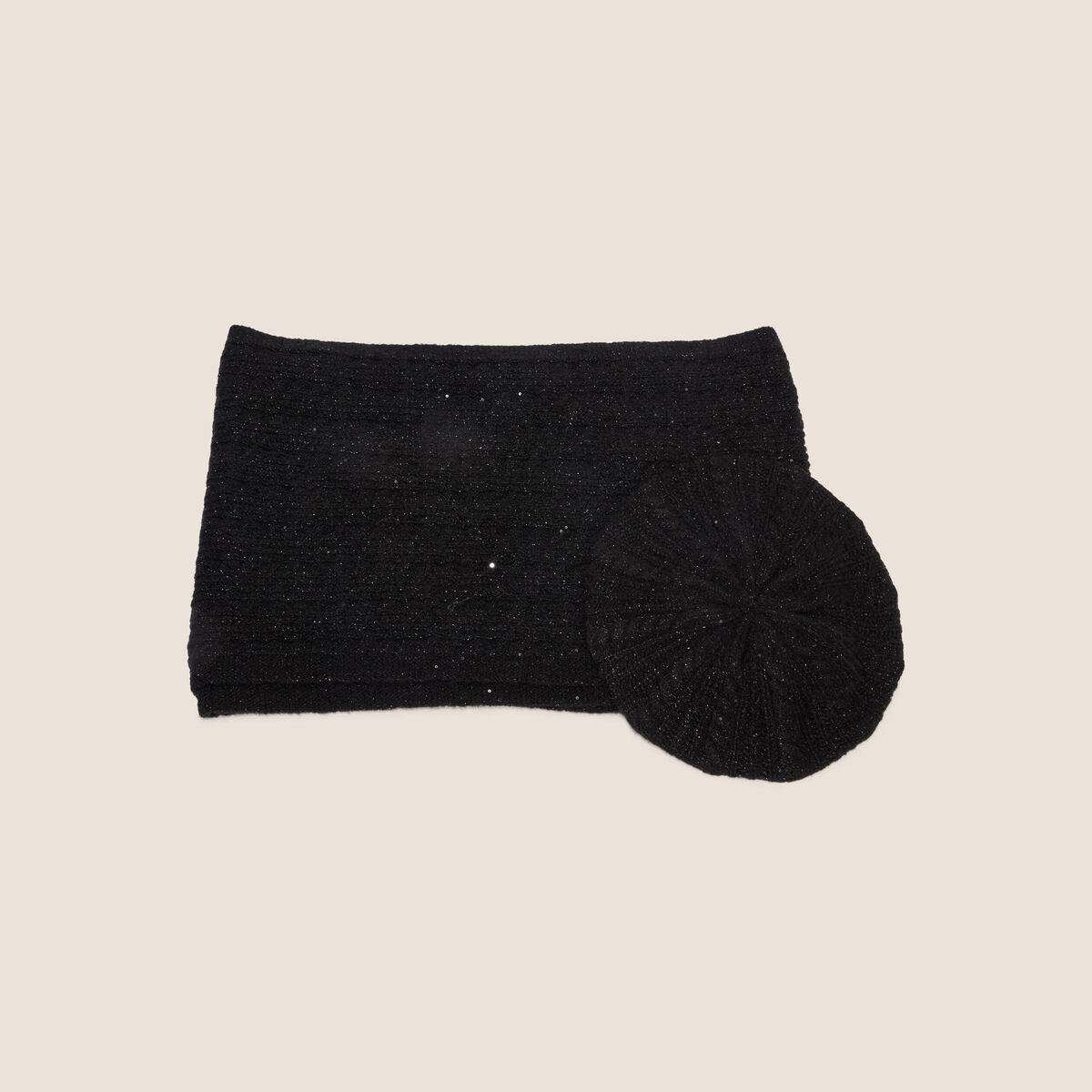 Set béret écharpe à torsade noir femme | Bréal