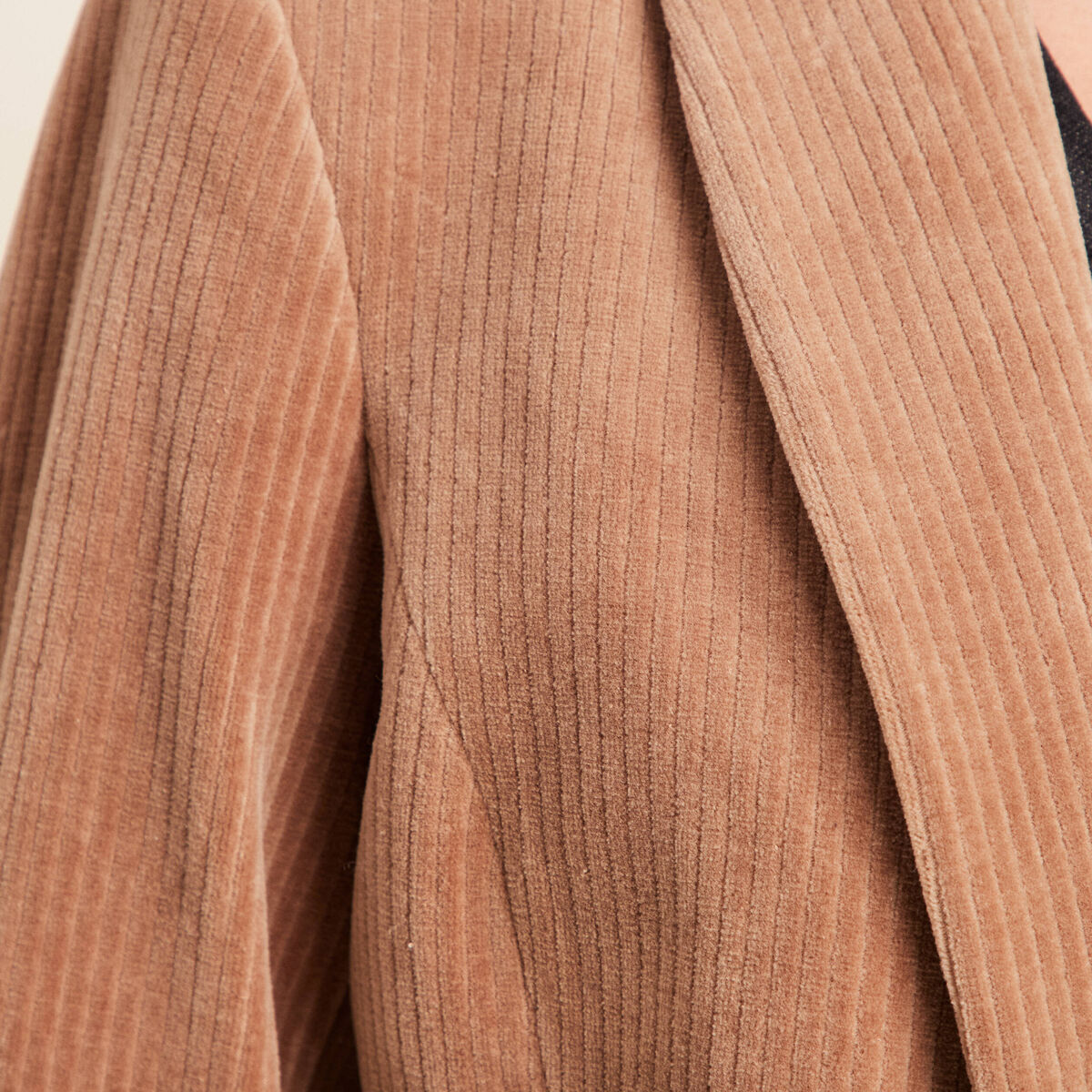 Veste tailleur velours marron femme | Bréal