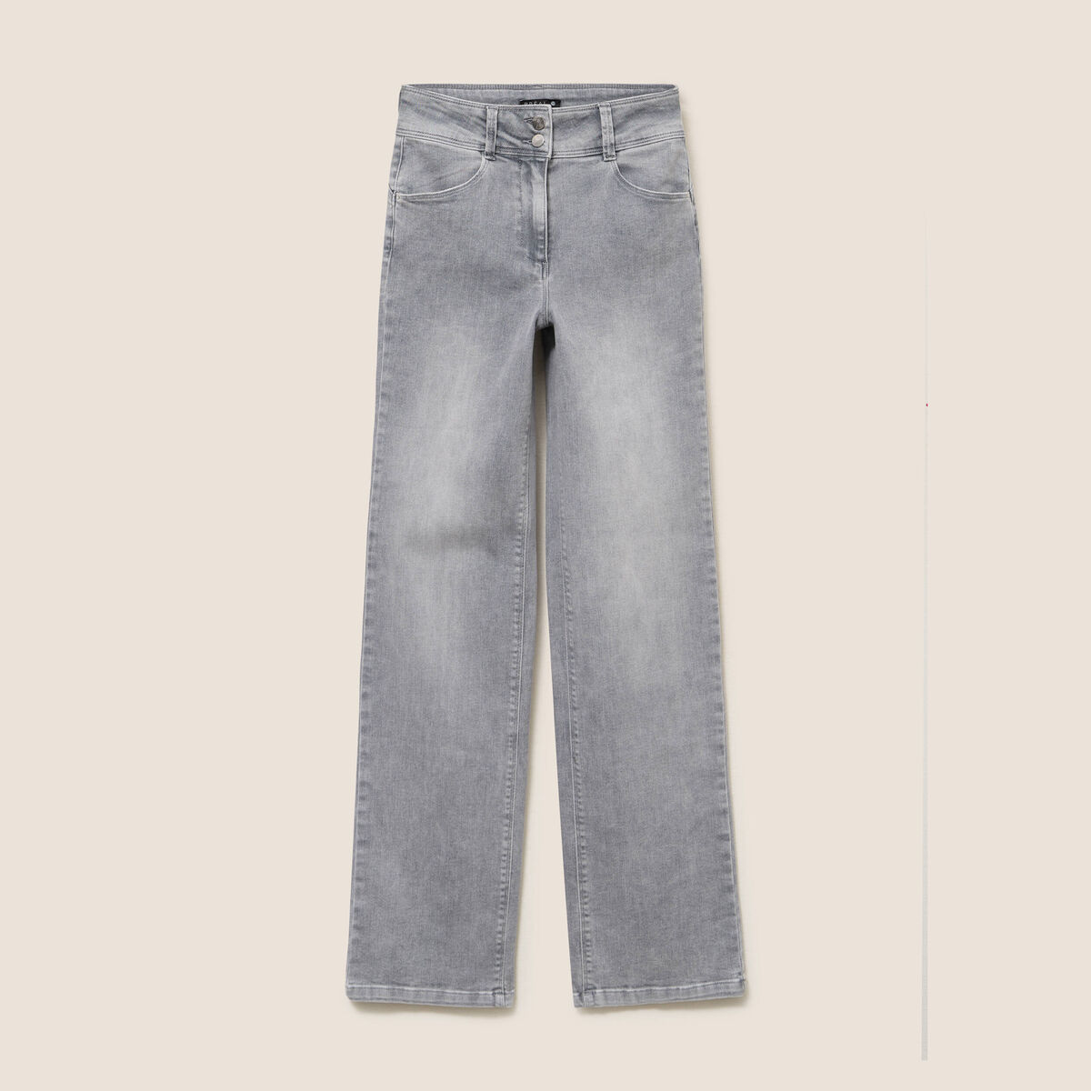 Jean taille haute denim gris clair femme | Bréal