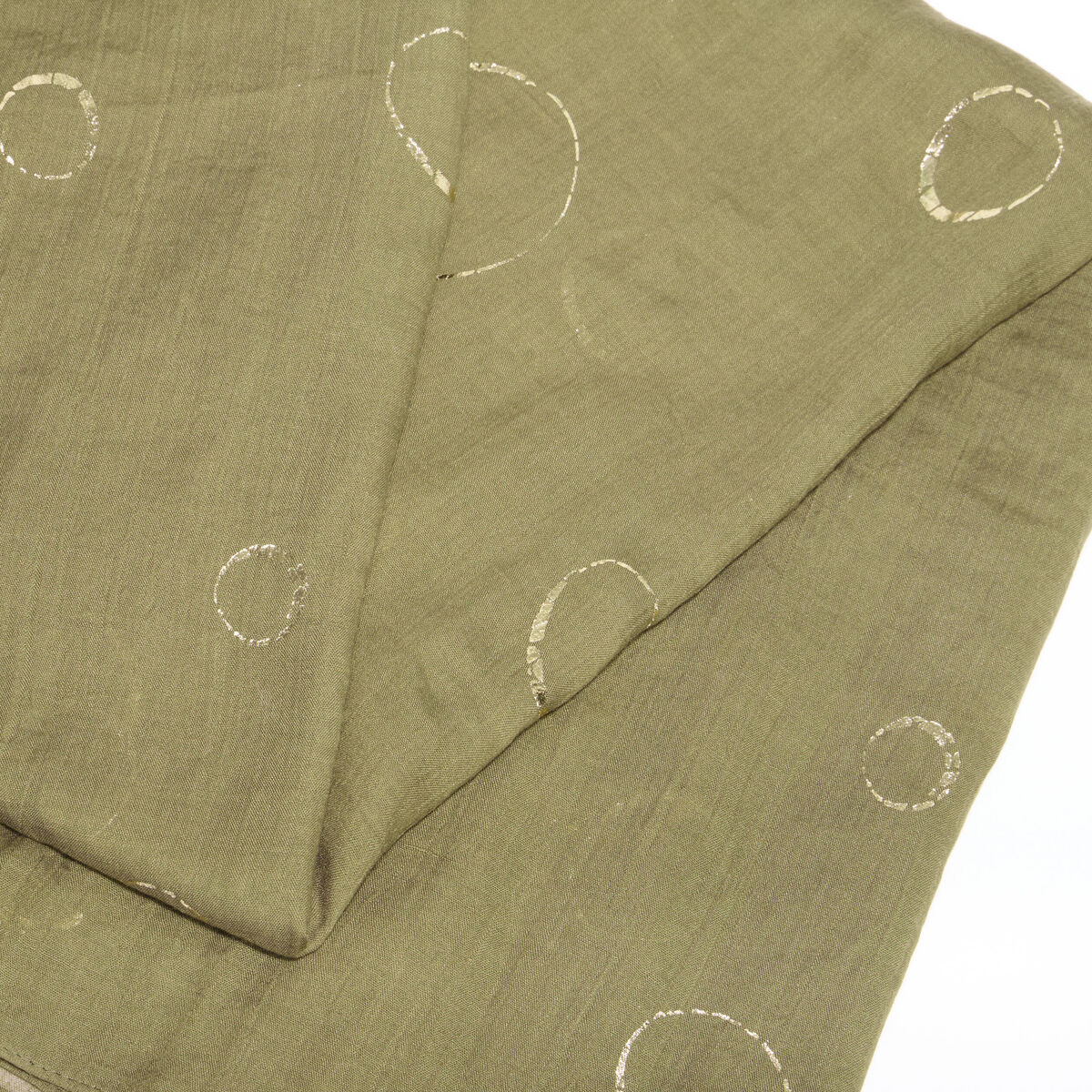 Foulard aspect lin en polyester recyclé vert kaki femme | Bréal
