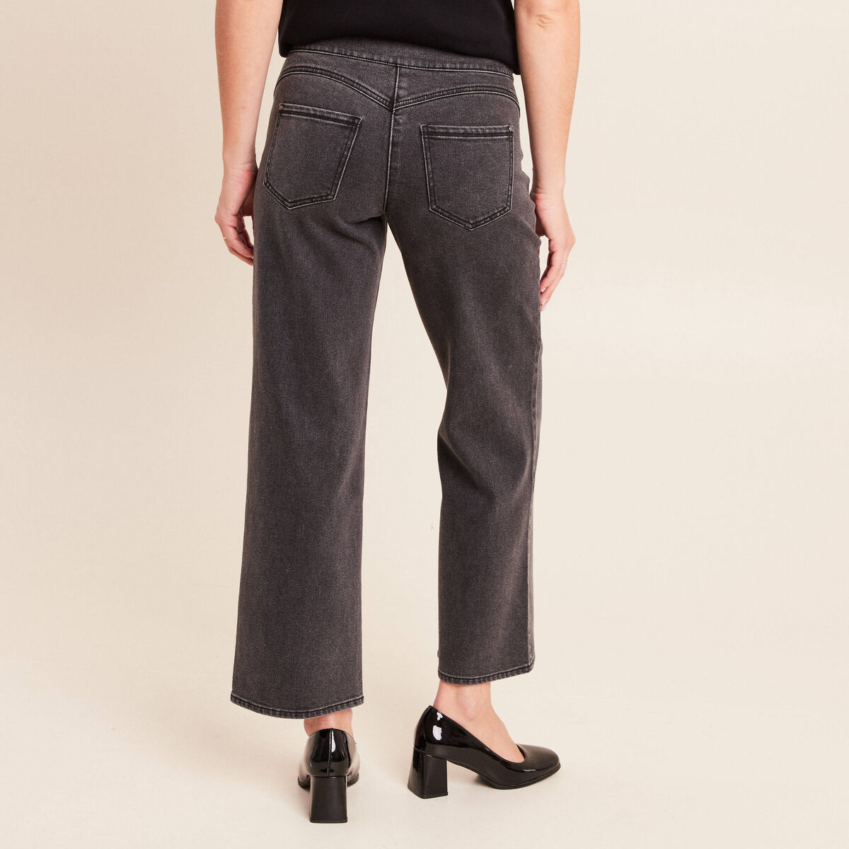 Jean large 7/8ème denim gris femme | Bréal