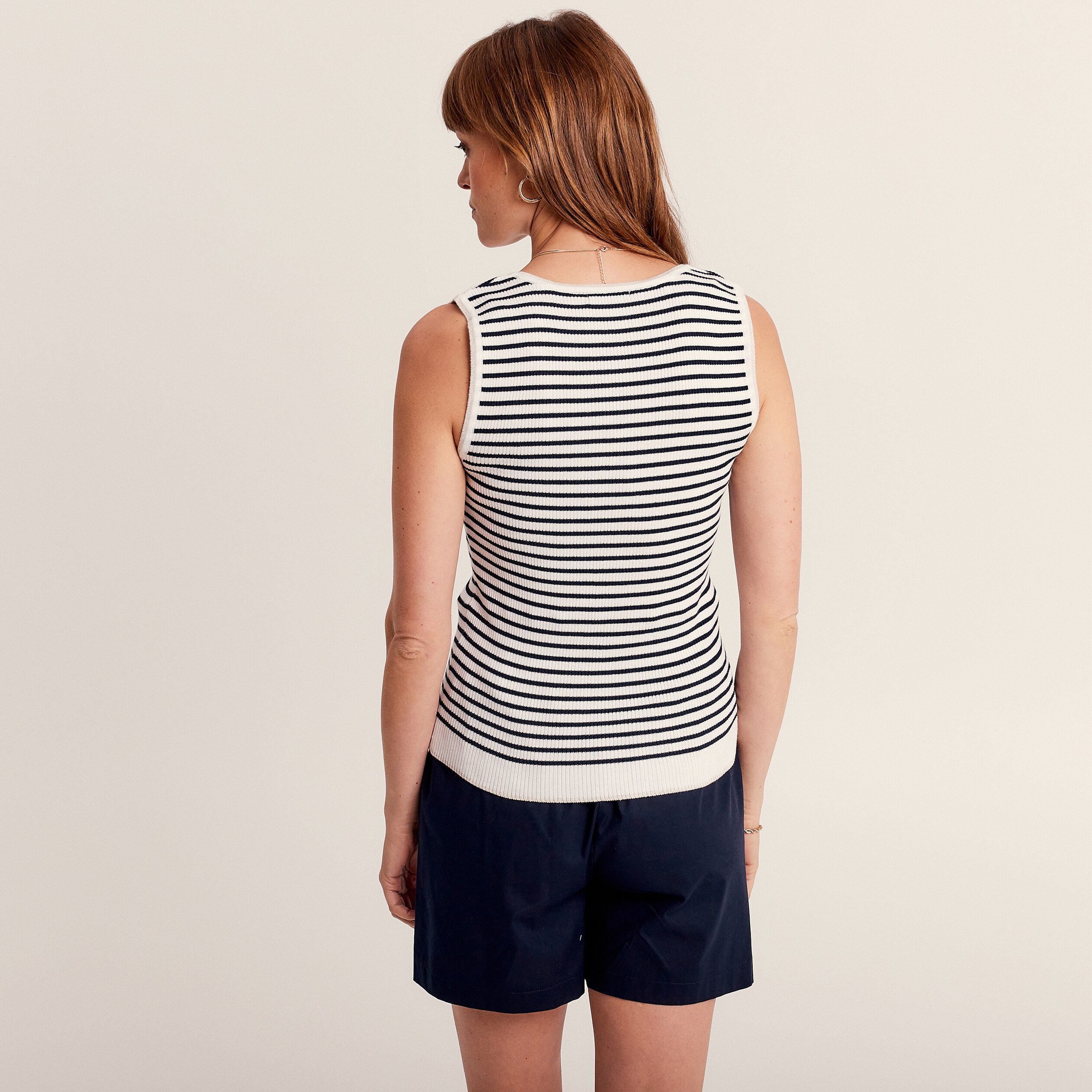 Pull débardeur col en V bleu marine femme | Bréal