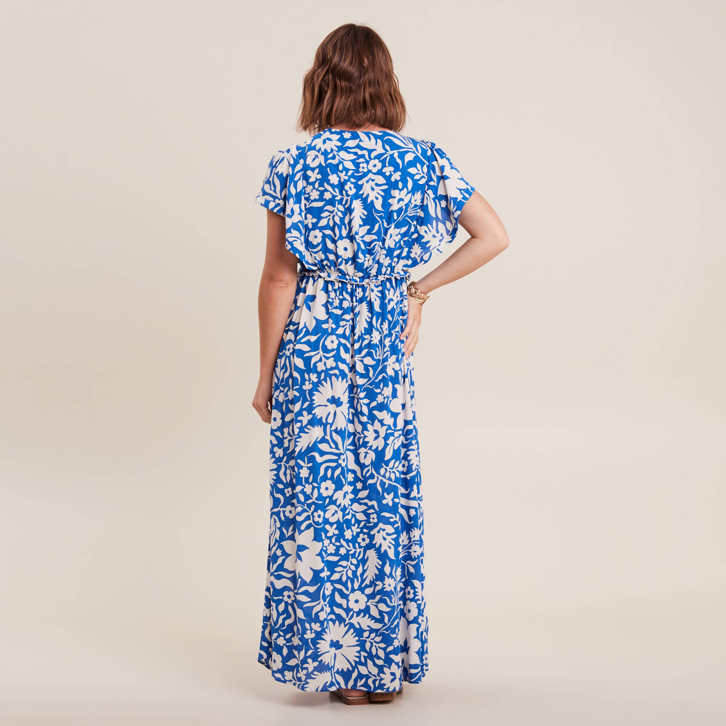 Robe longue droite bleu electrique femme | Bréal