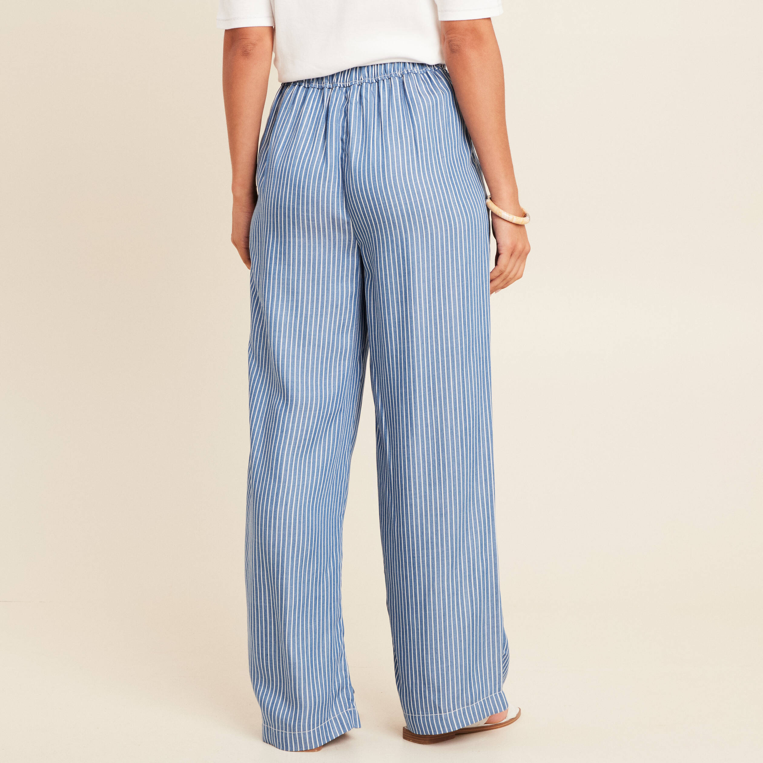 Pantalon large en lyocell bleu femme | Bréal