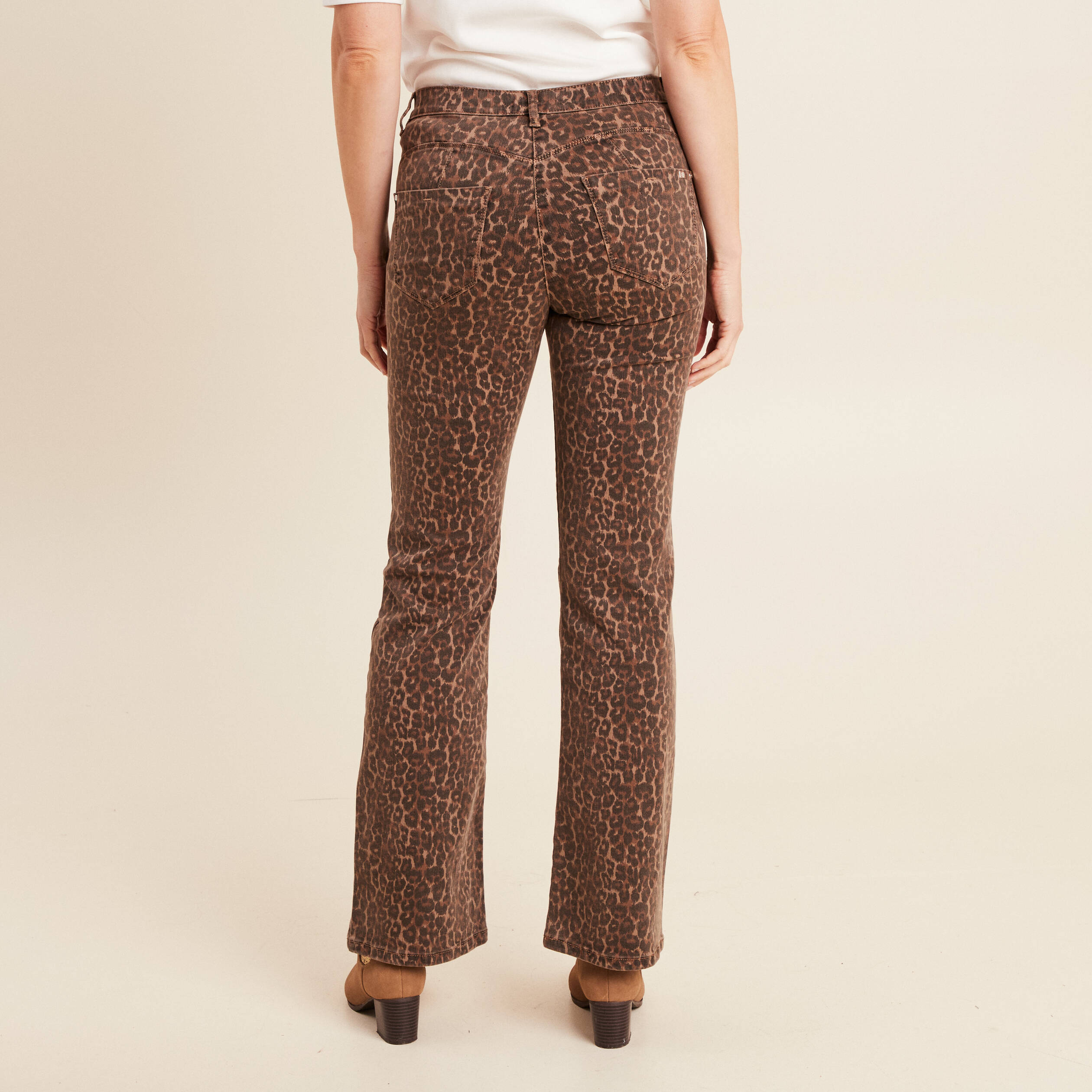 Pantalon bootcut 5 poches marron cognac femme | Bréal