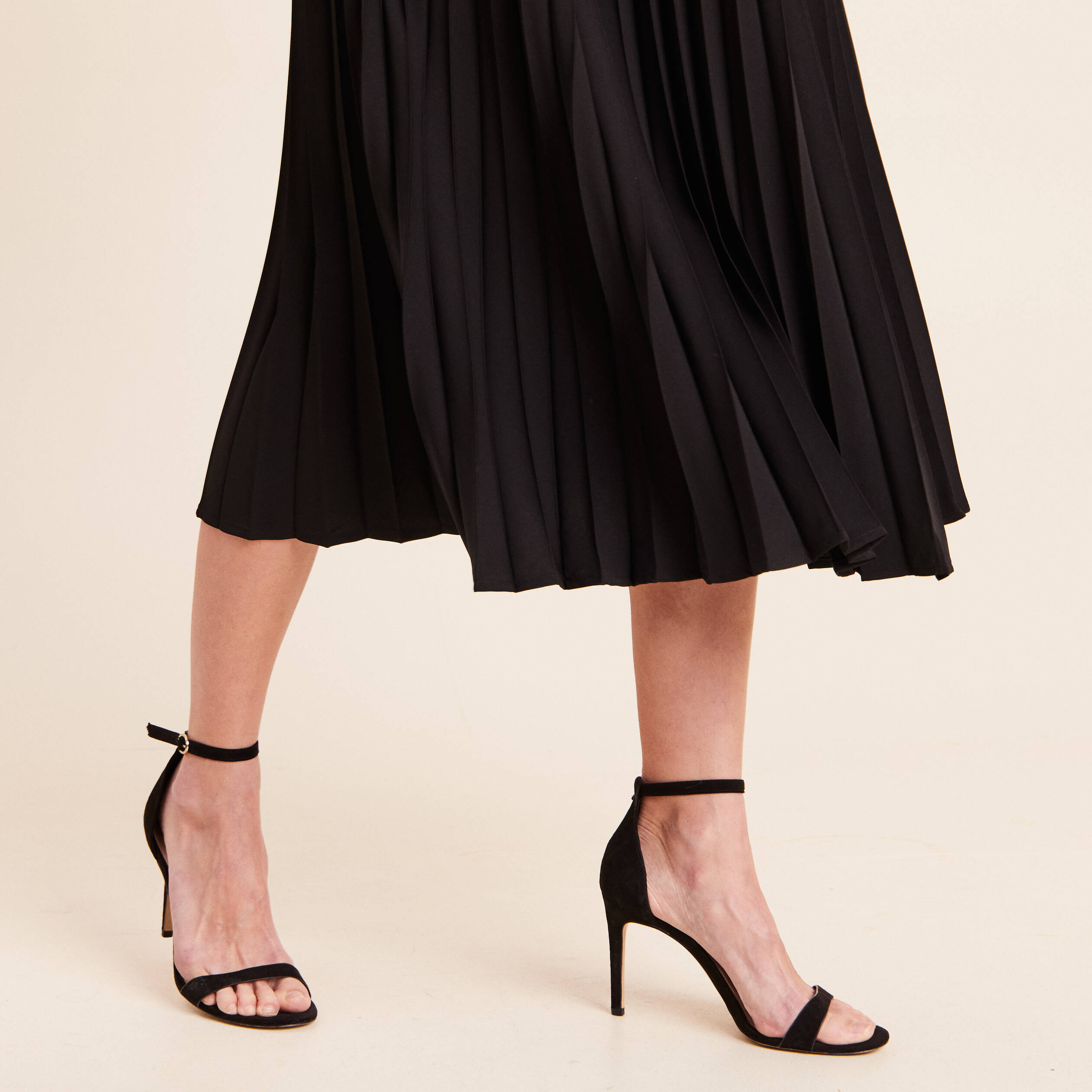 Robe midi évasée noir femme | Bréal