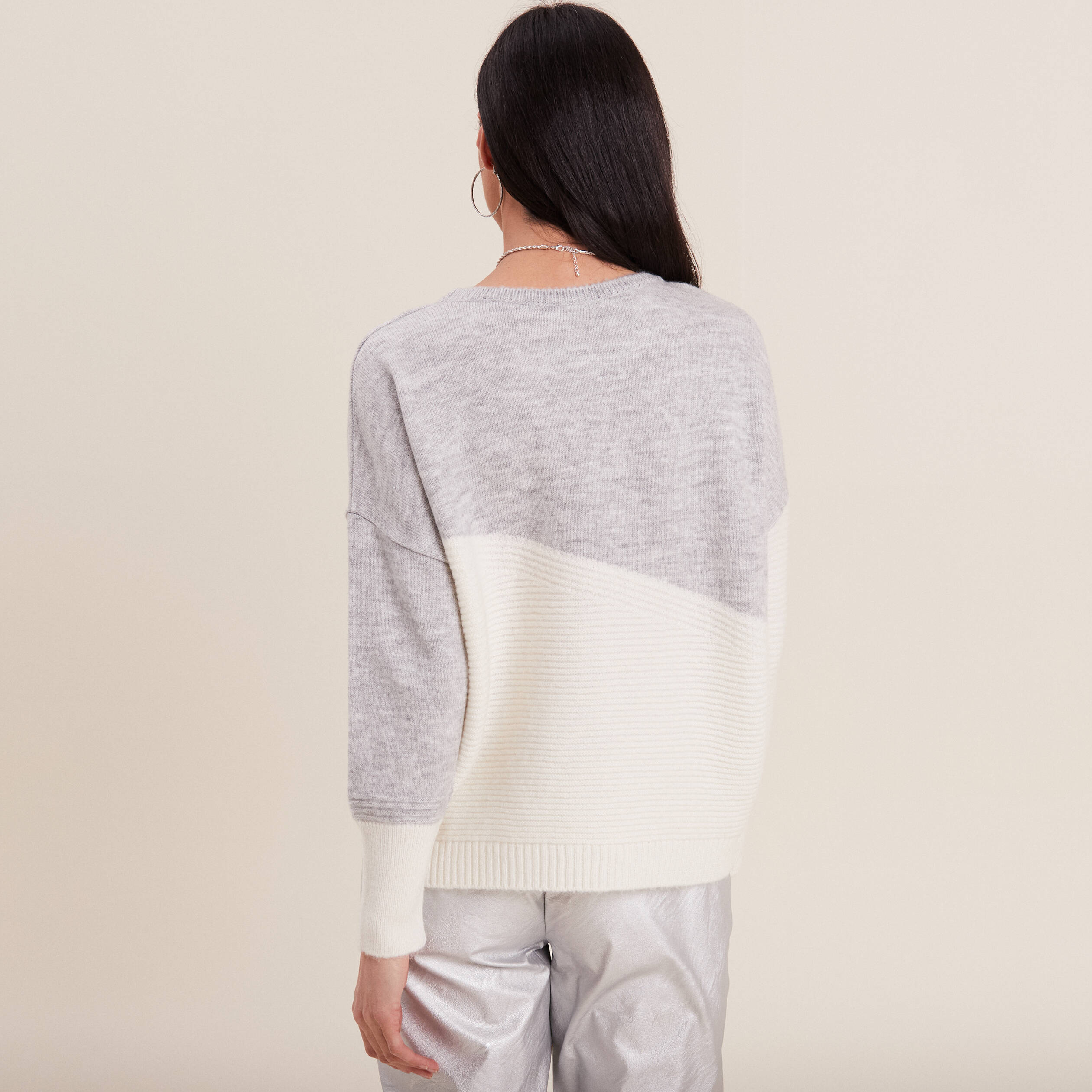 Pull manches longues gris femme | Bréal