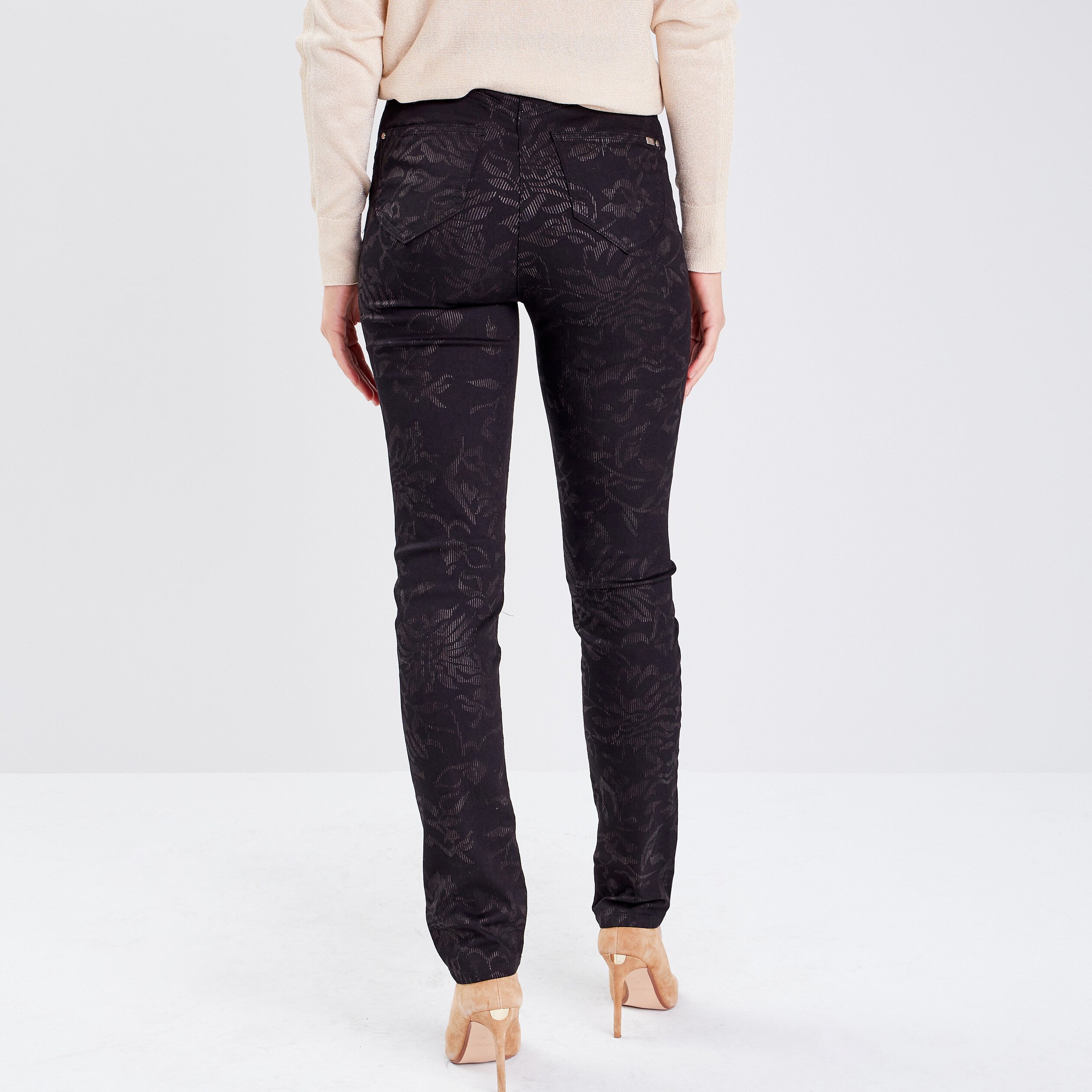 Pantalon ajusté denim noir femme | Bréal