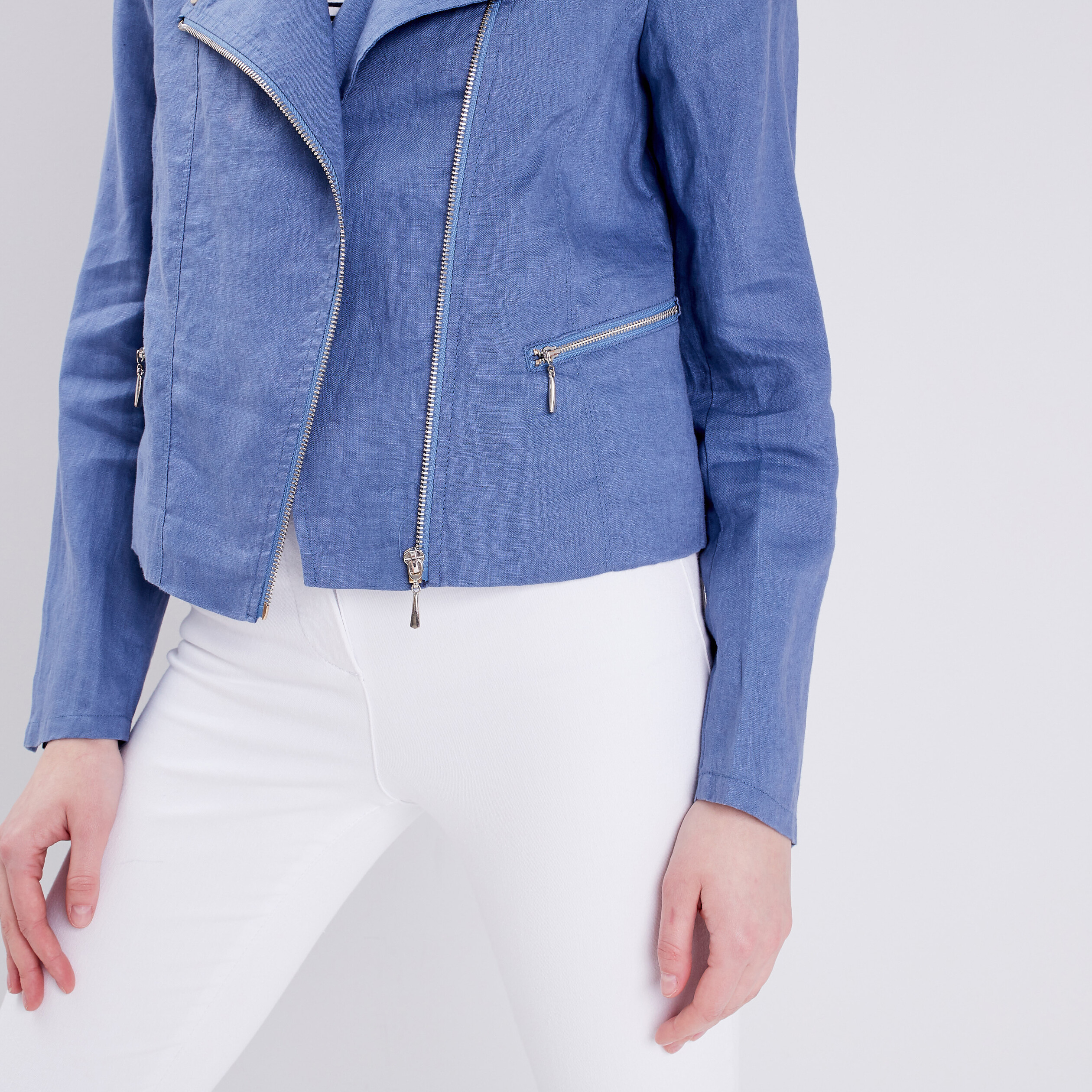 Veste droite zippée bleu femme | Bréal
