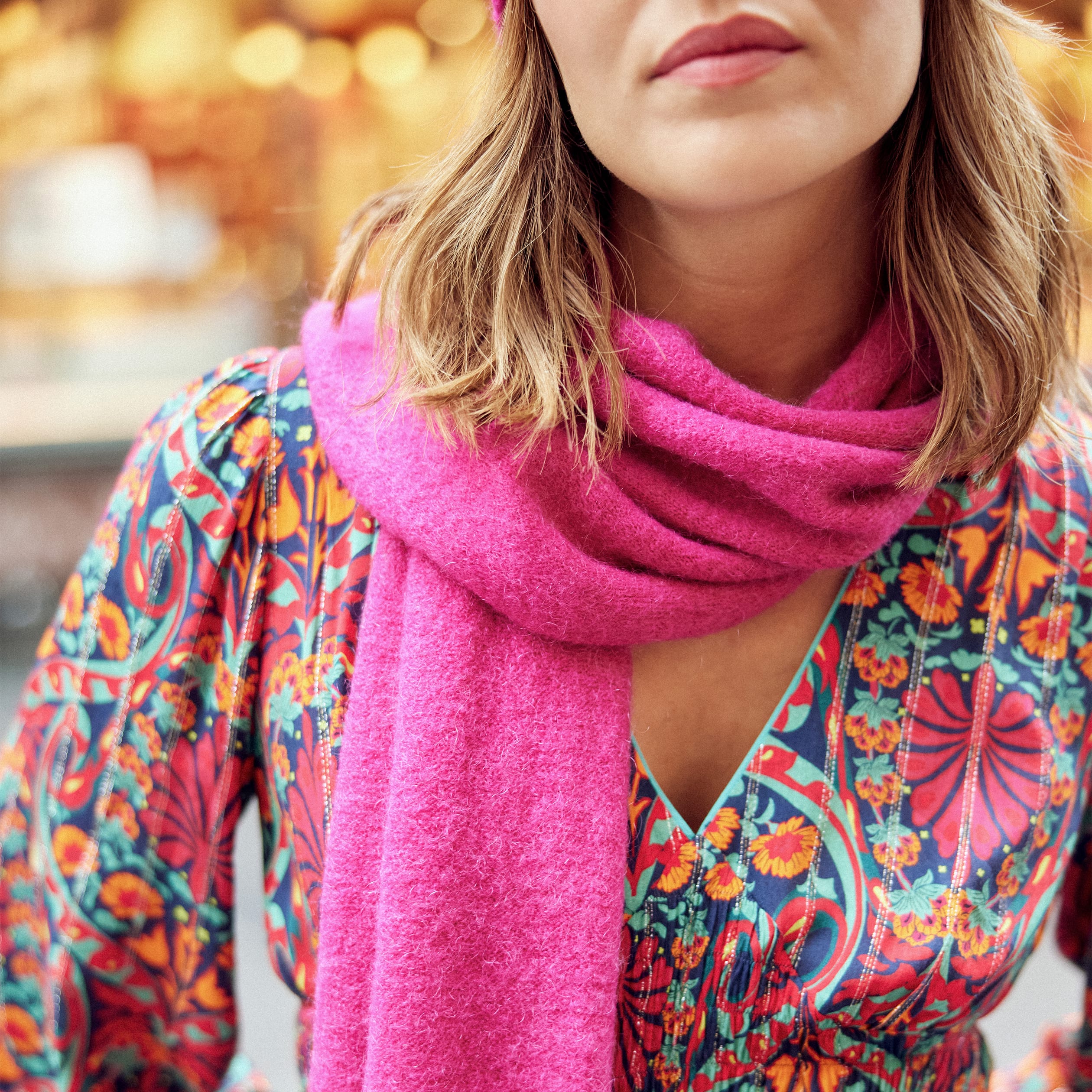 Écharpe rose fushia femme | Bréal