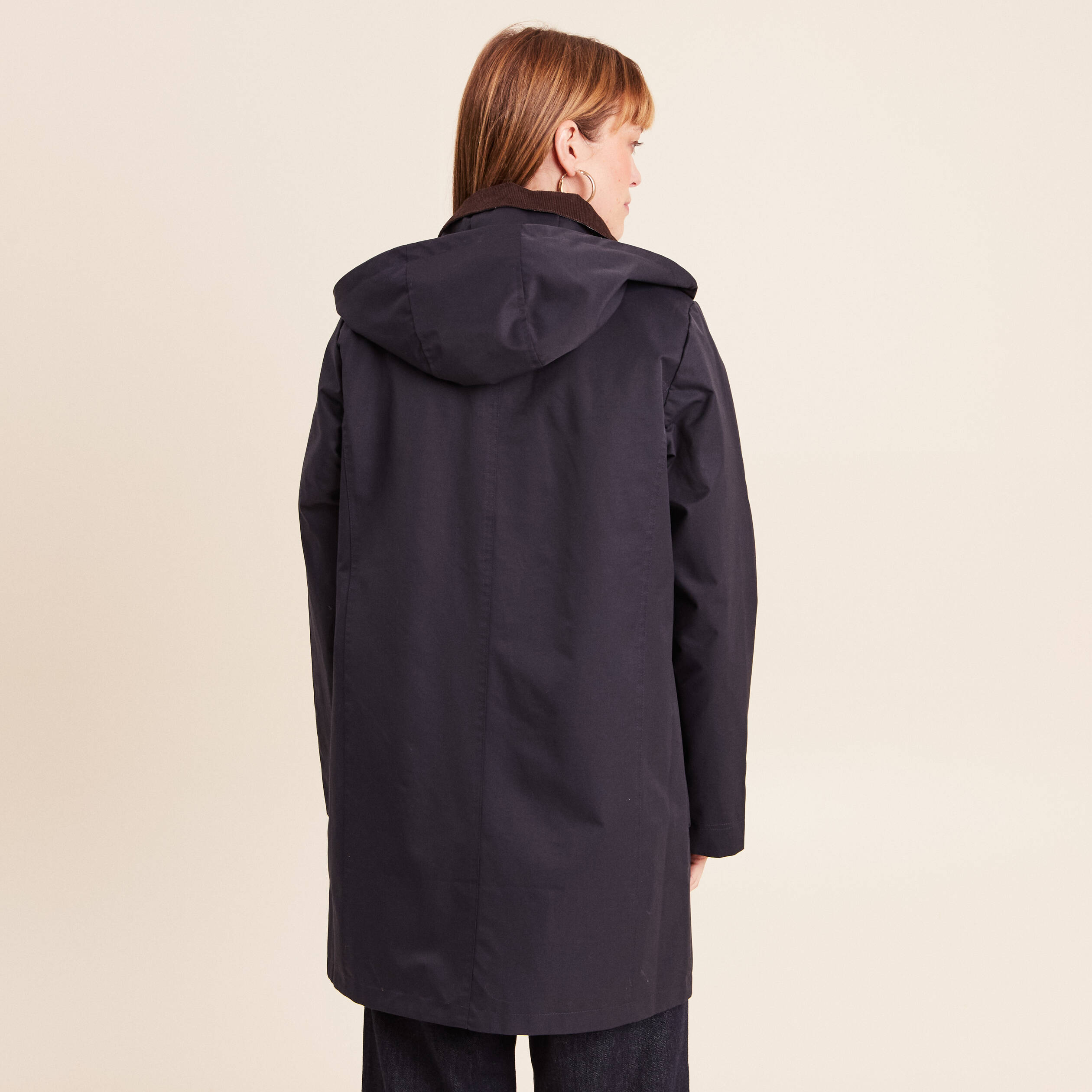 Parka à capuche doublée bleu foncé femme | Bréal