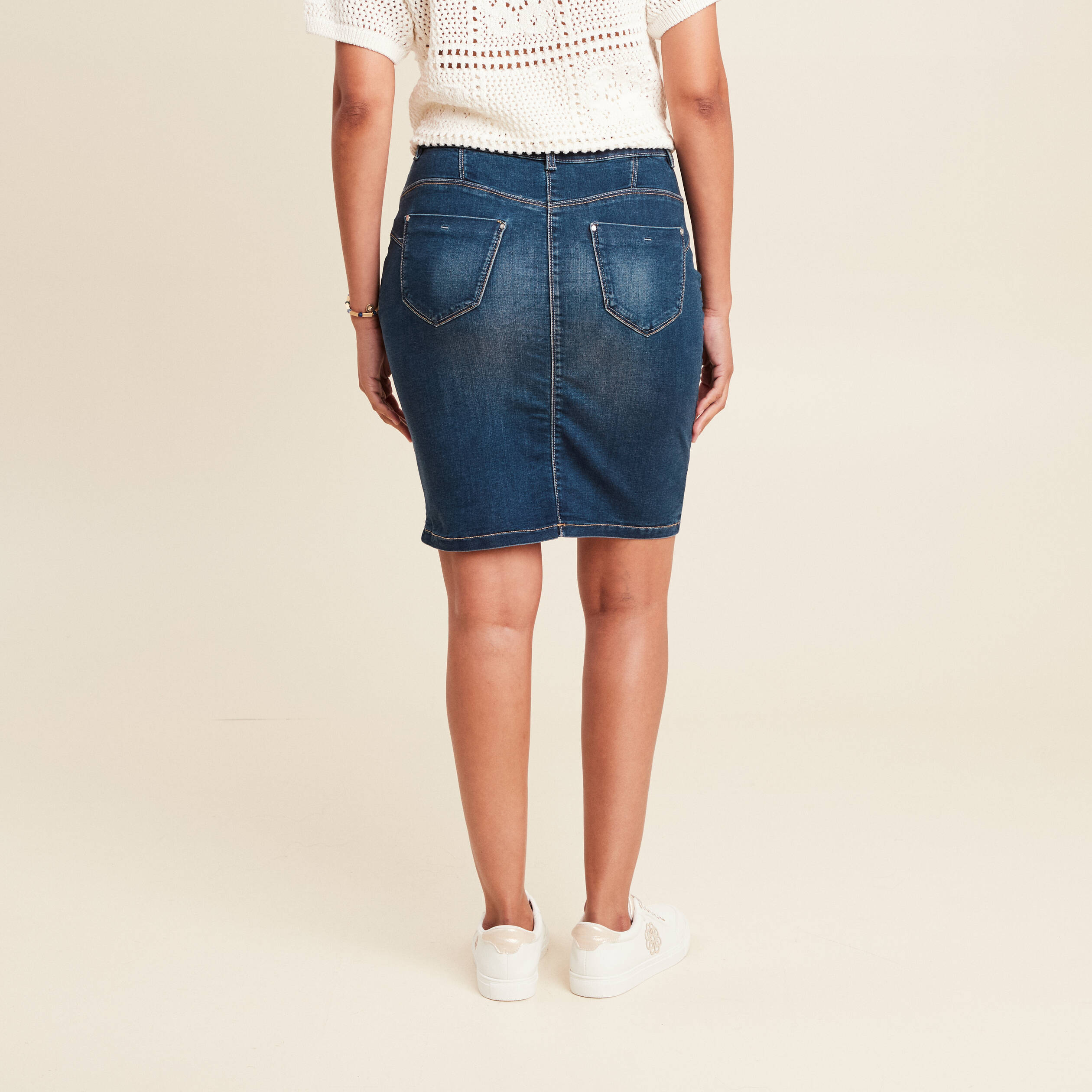 Jupe droite denim brut femme | Bréal