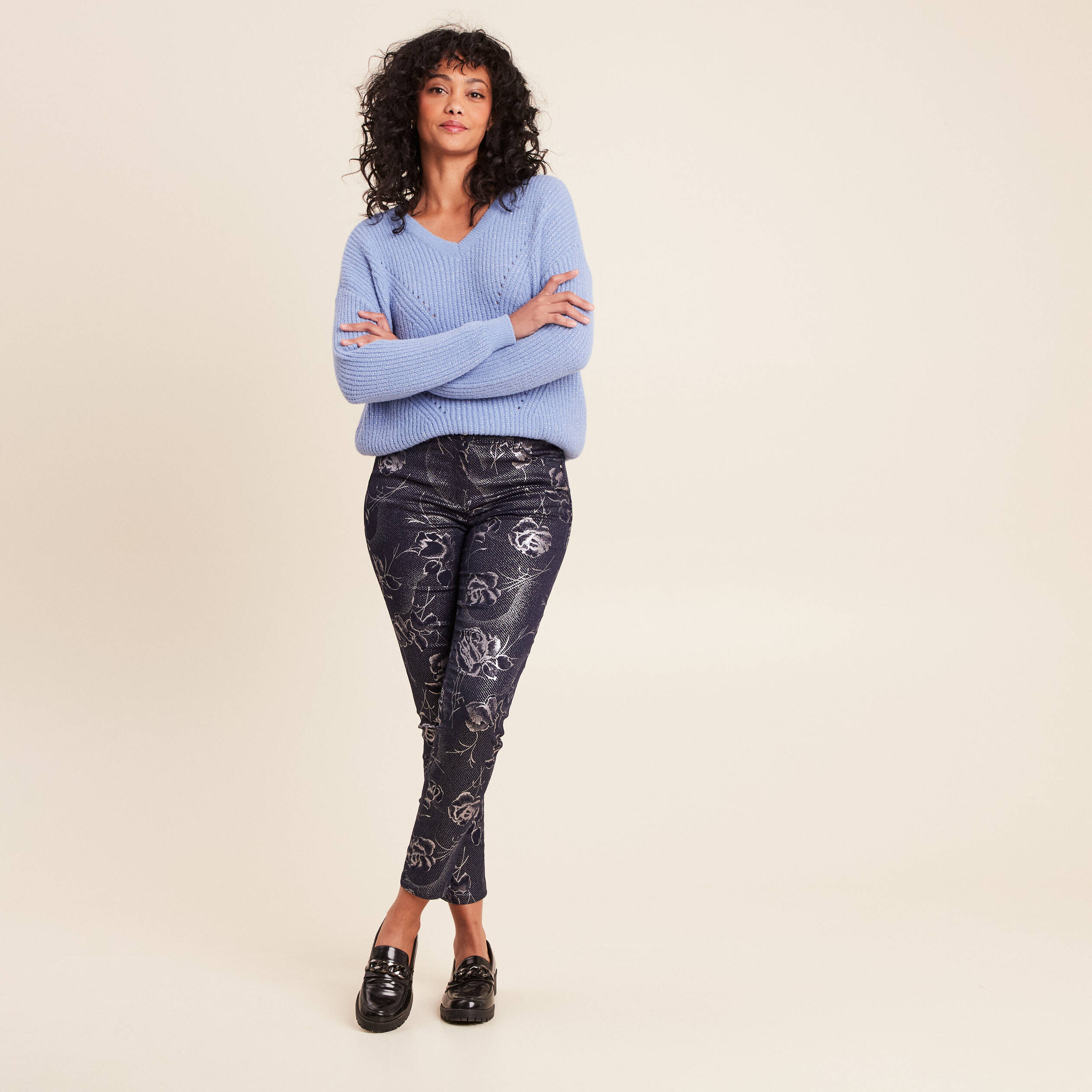 Pull manches longues bleu ciel femme | Bréal