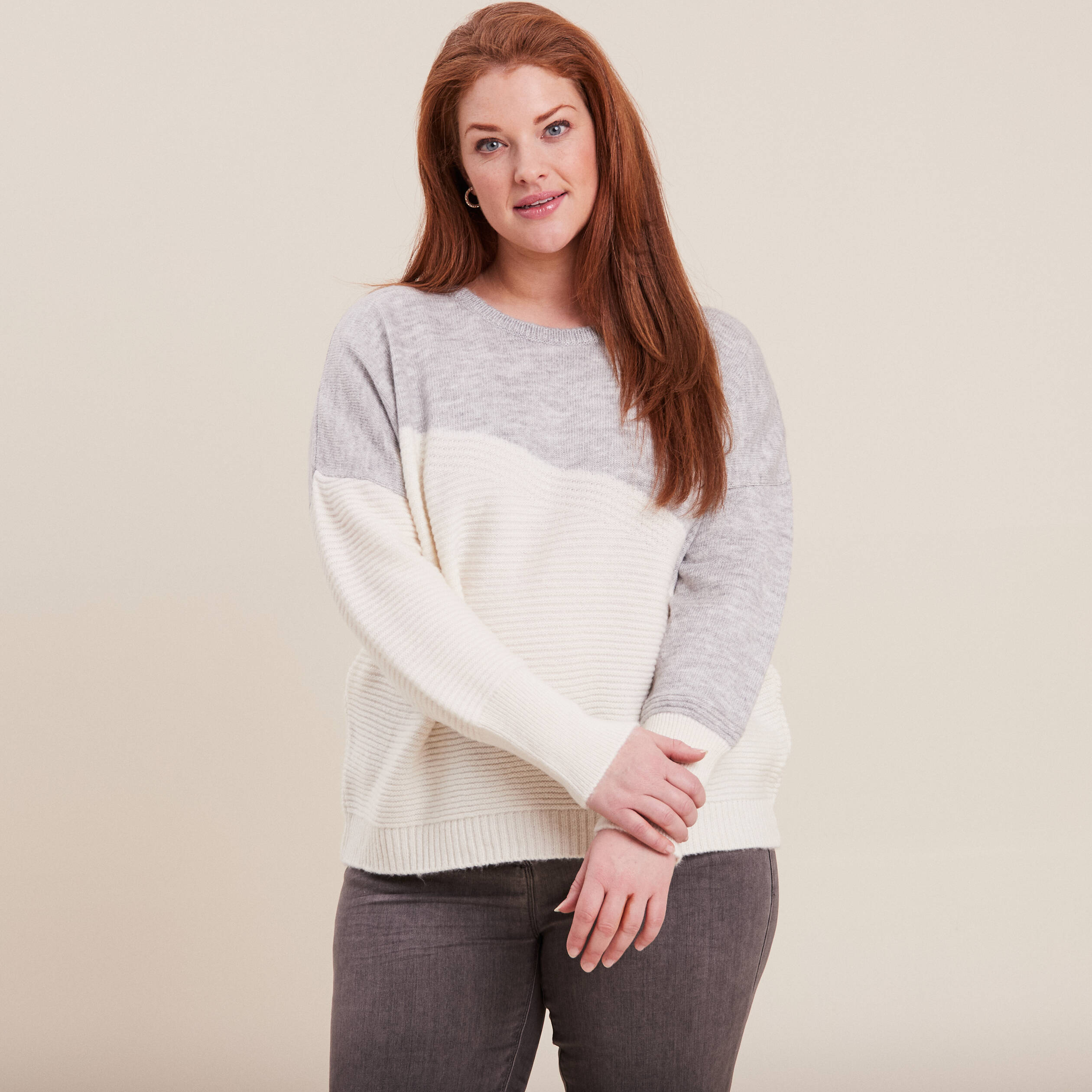 Pull manches longues gris femme | Bréal