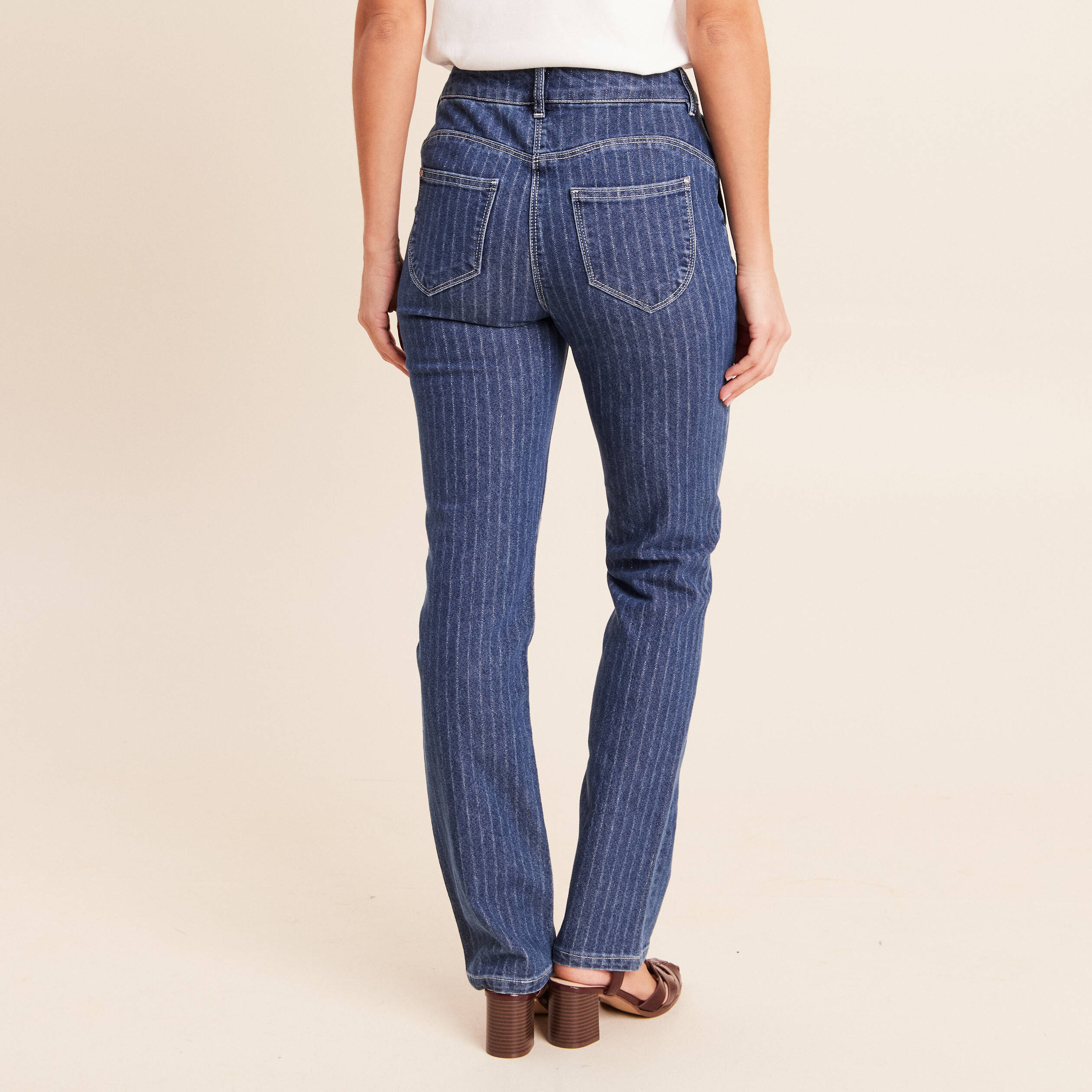Jean coupe droite taille haute denim stone femme | Bréal