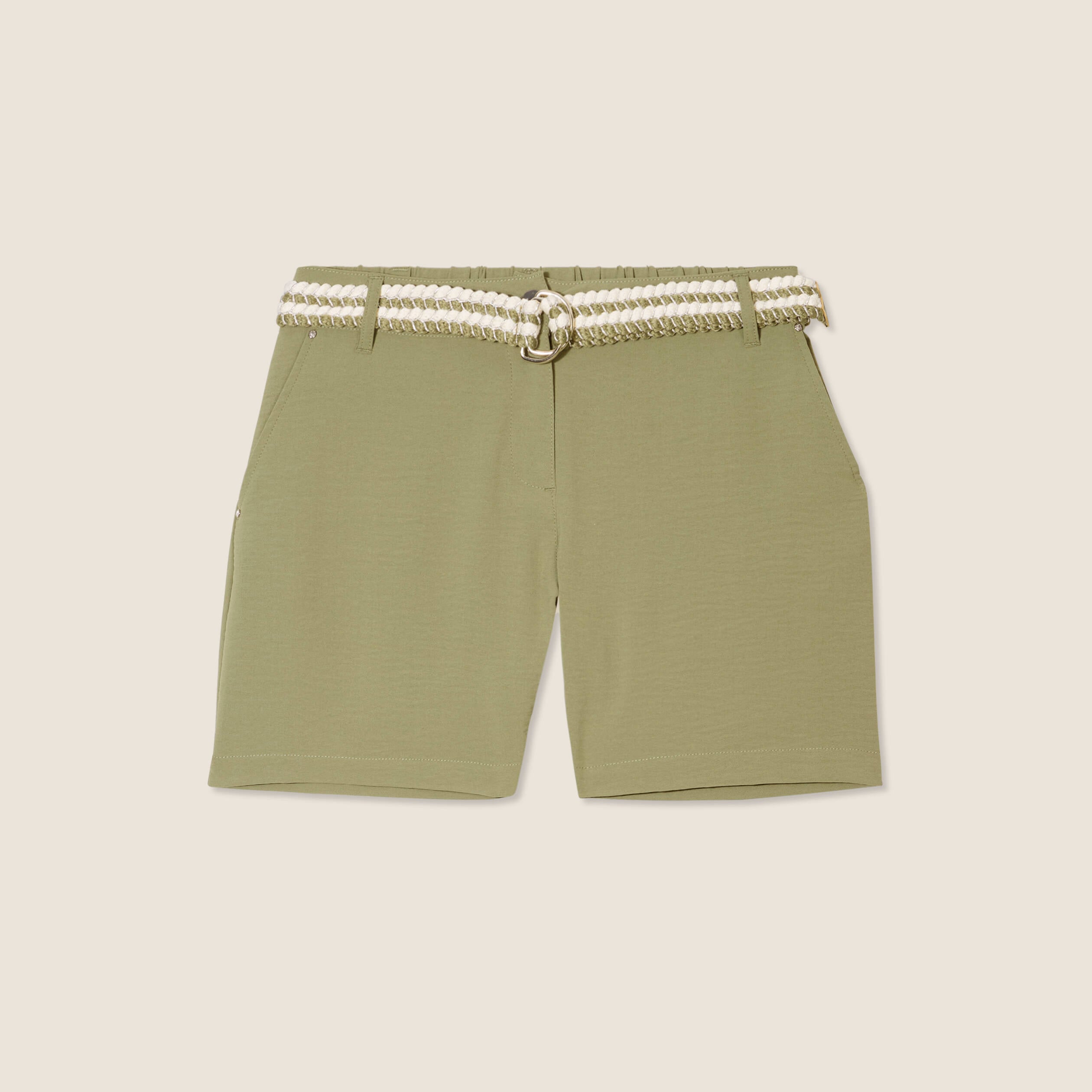 Short fluide taille basse vert kaki femme | Bréal