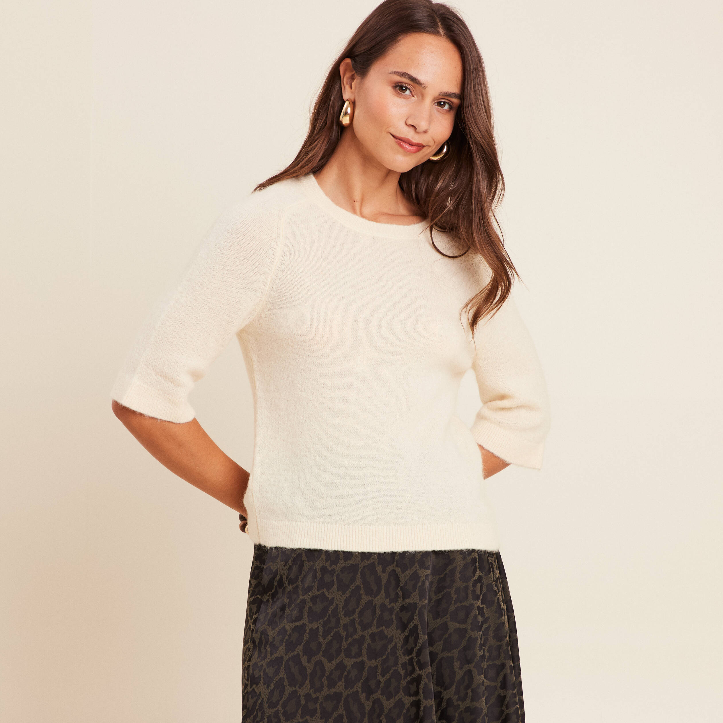 Pull col bateau creme femme | Bréal