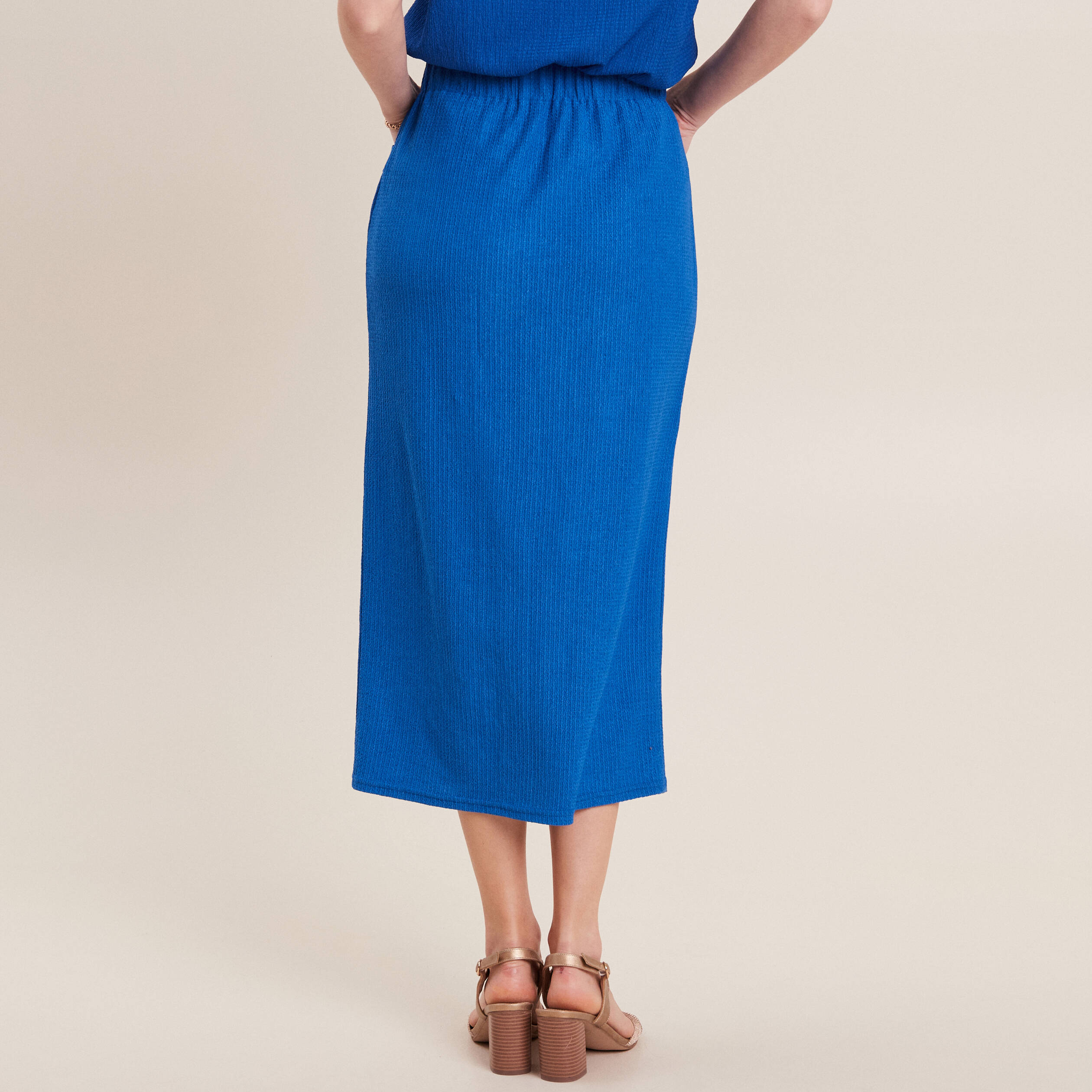 Jupe longue fourreau bleu electrique femme | Bréal