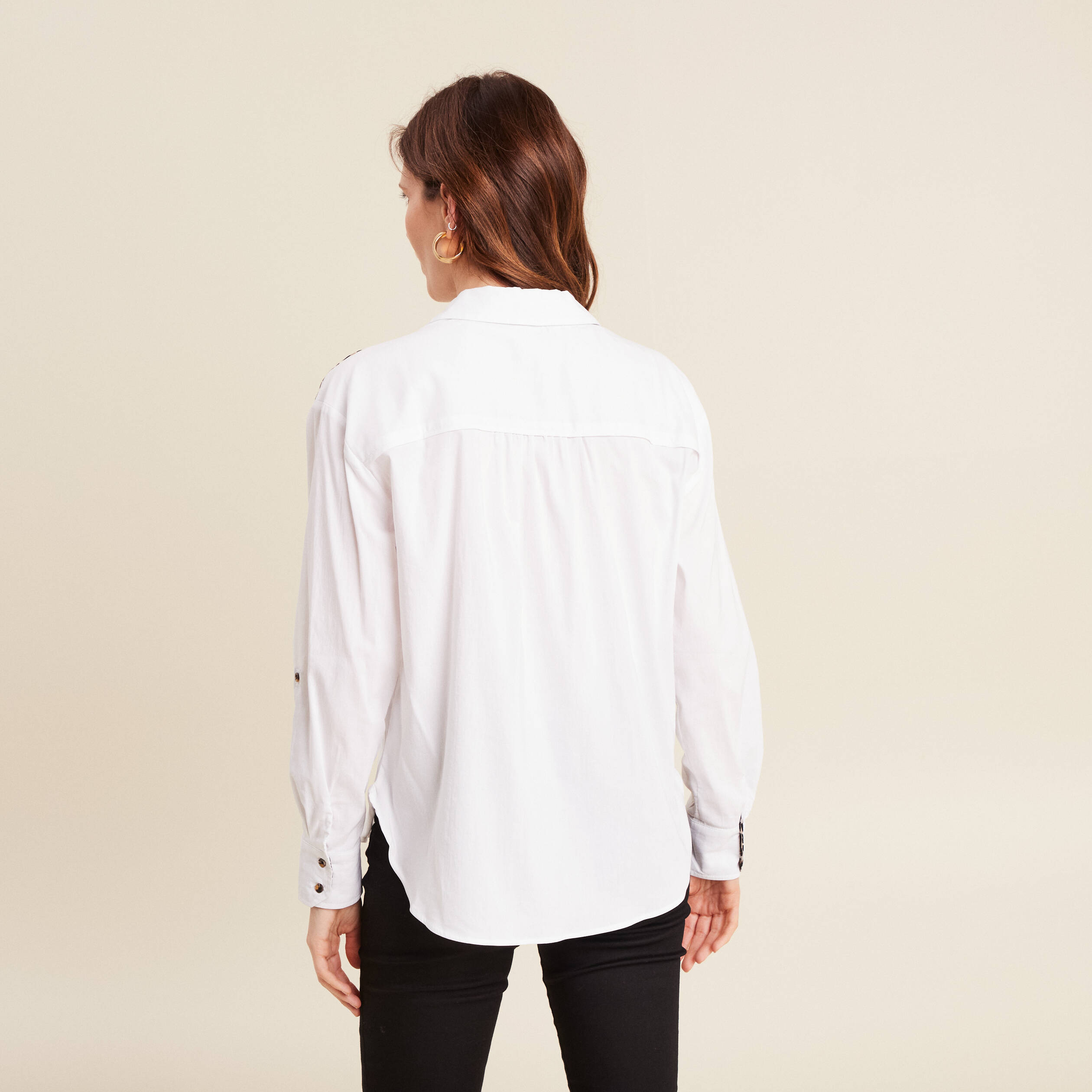 Chemise manches longues ecru femme | Bréal