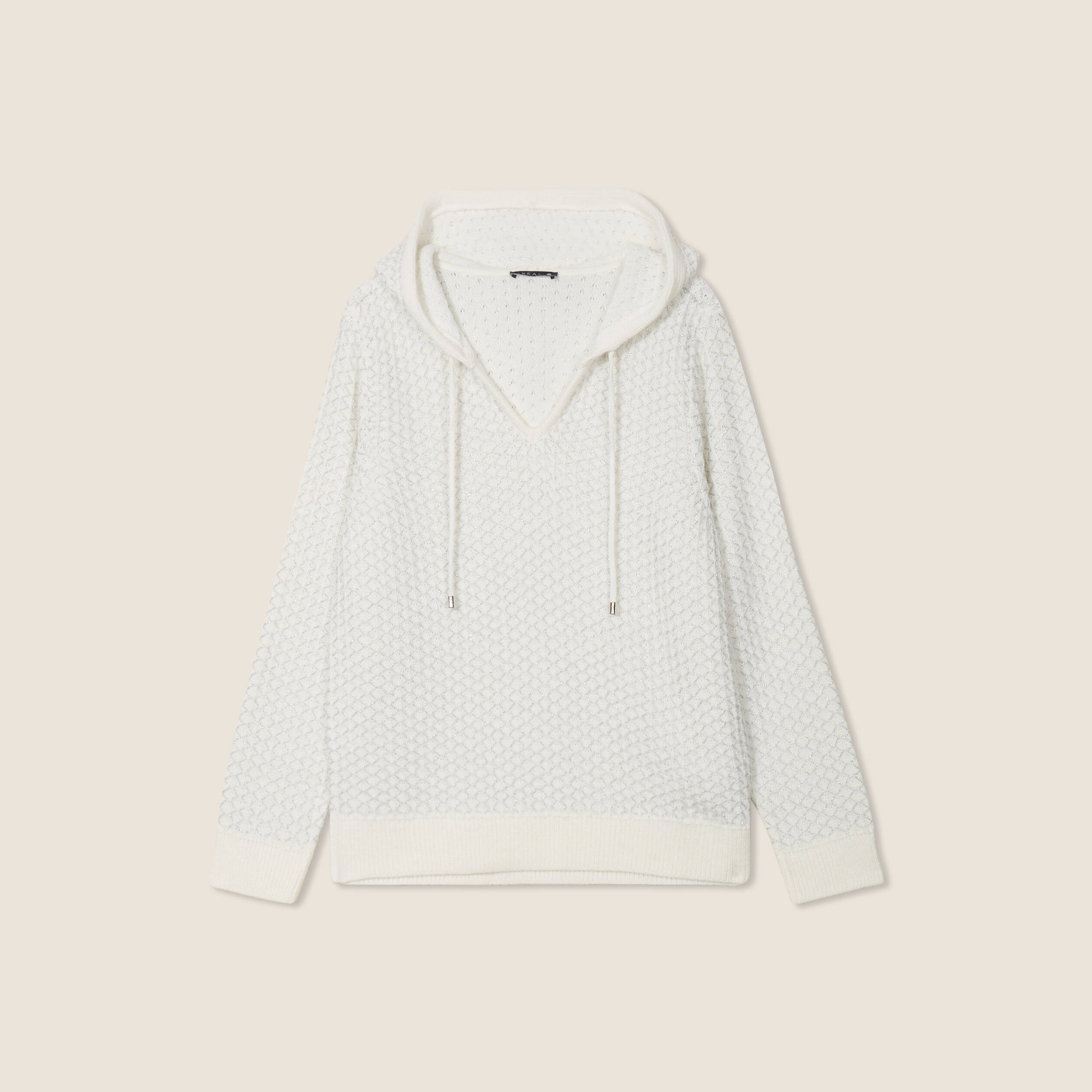 Pull avec capuche ecru femme | Bréal