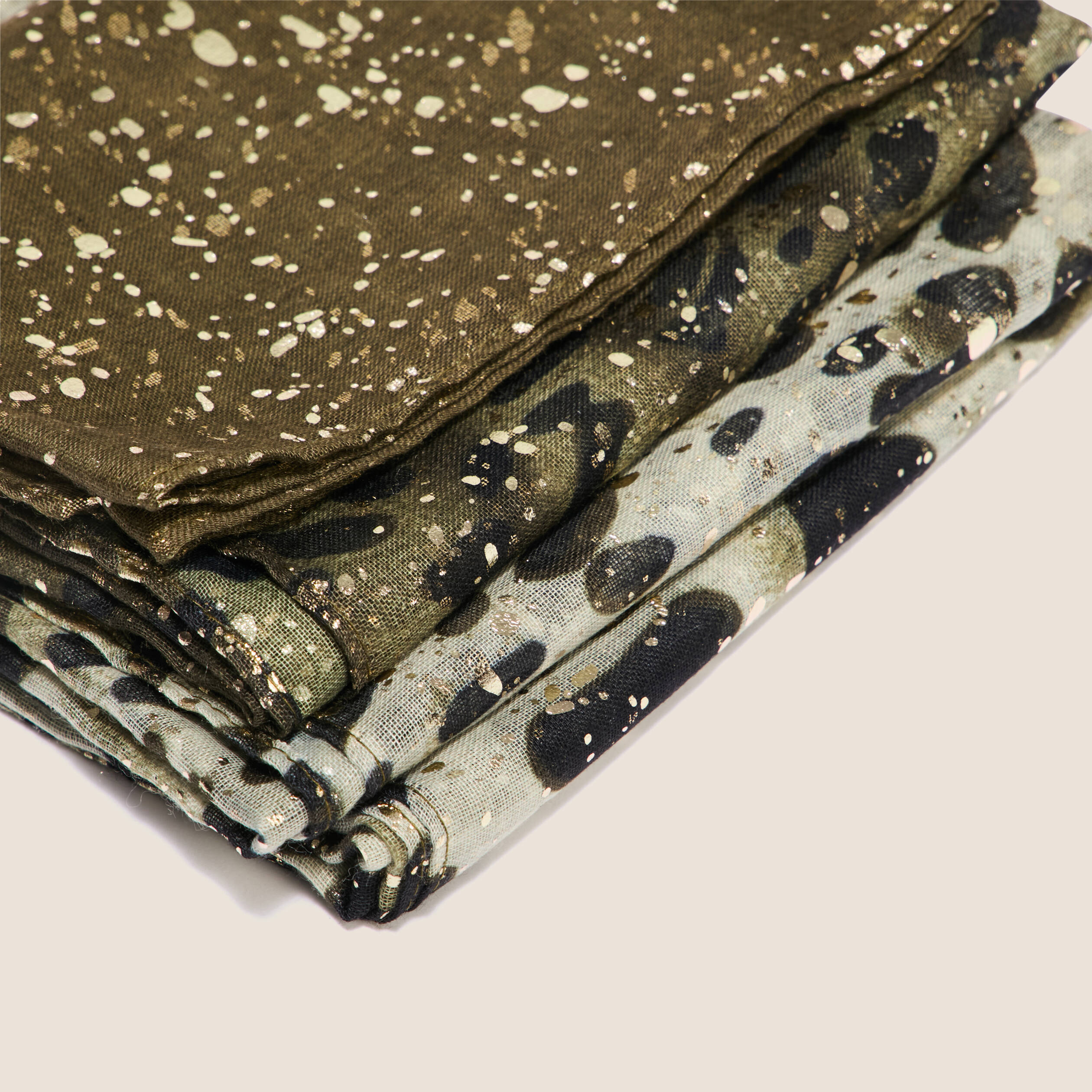 Foulard fin avec brillance vert olive femme | Bréal