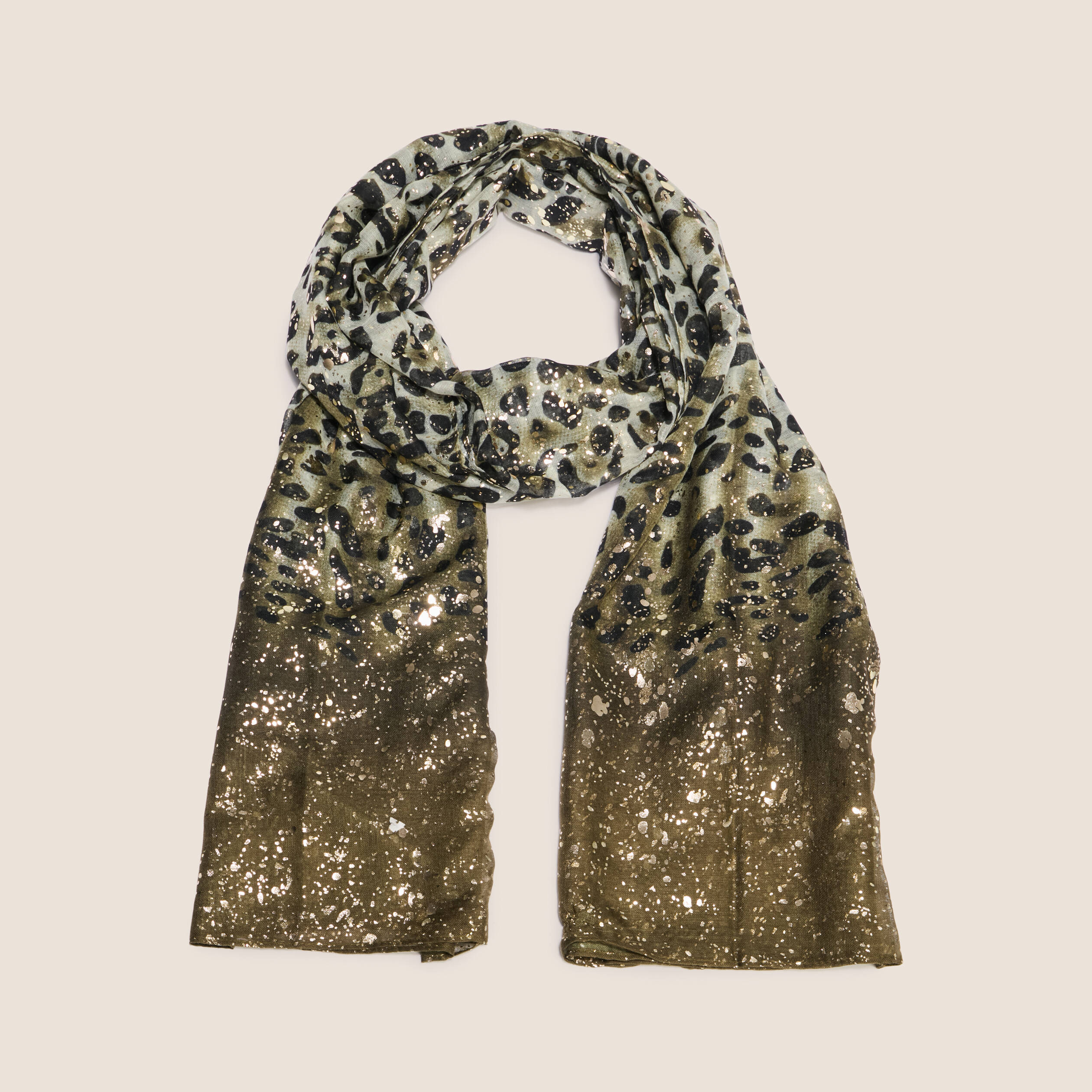 Foulard fin avec brillance vert olive femme | Bréal