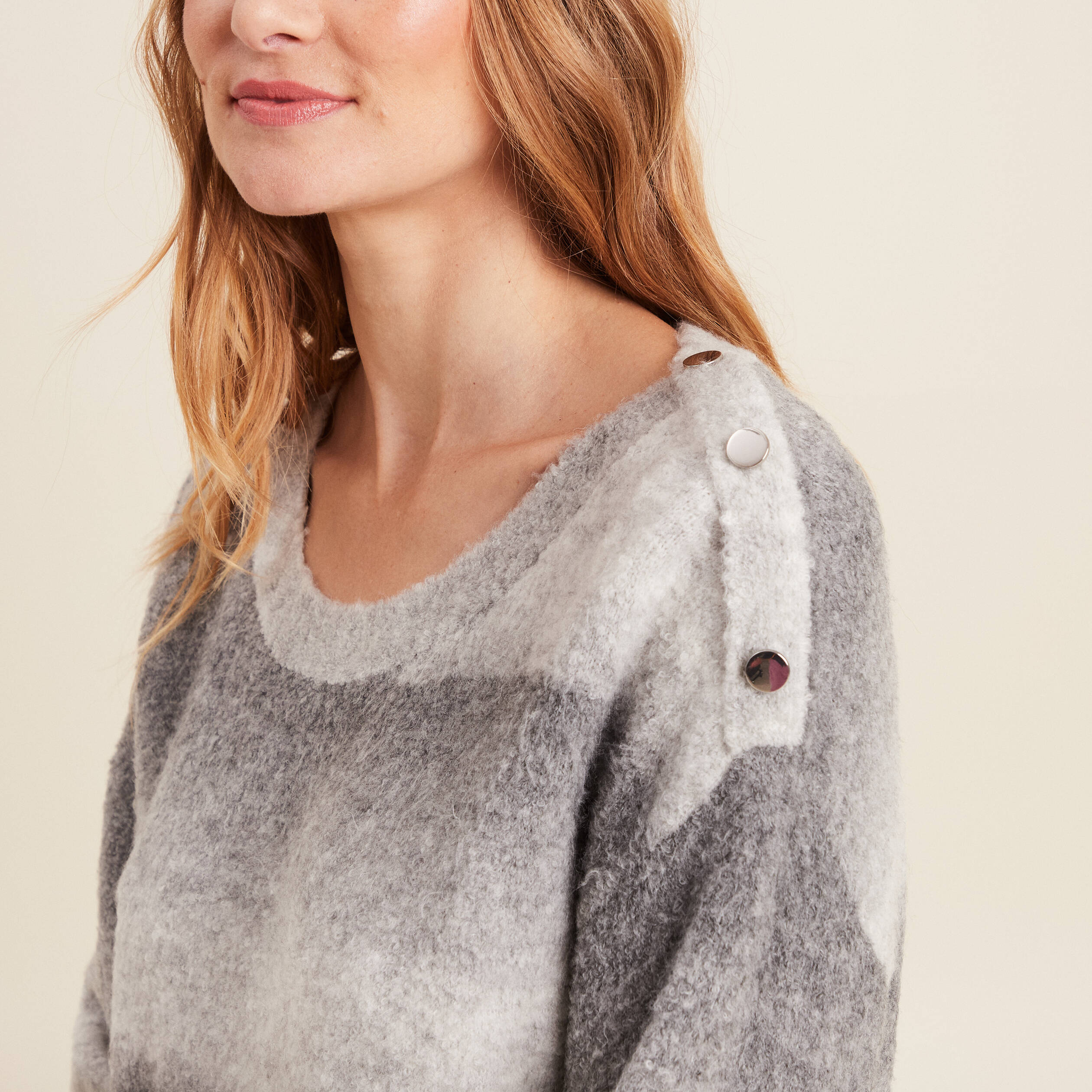 Pull manches longues gris foncé femme | Bréal