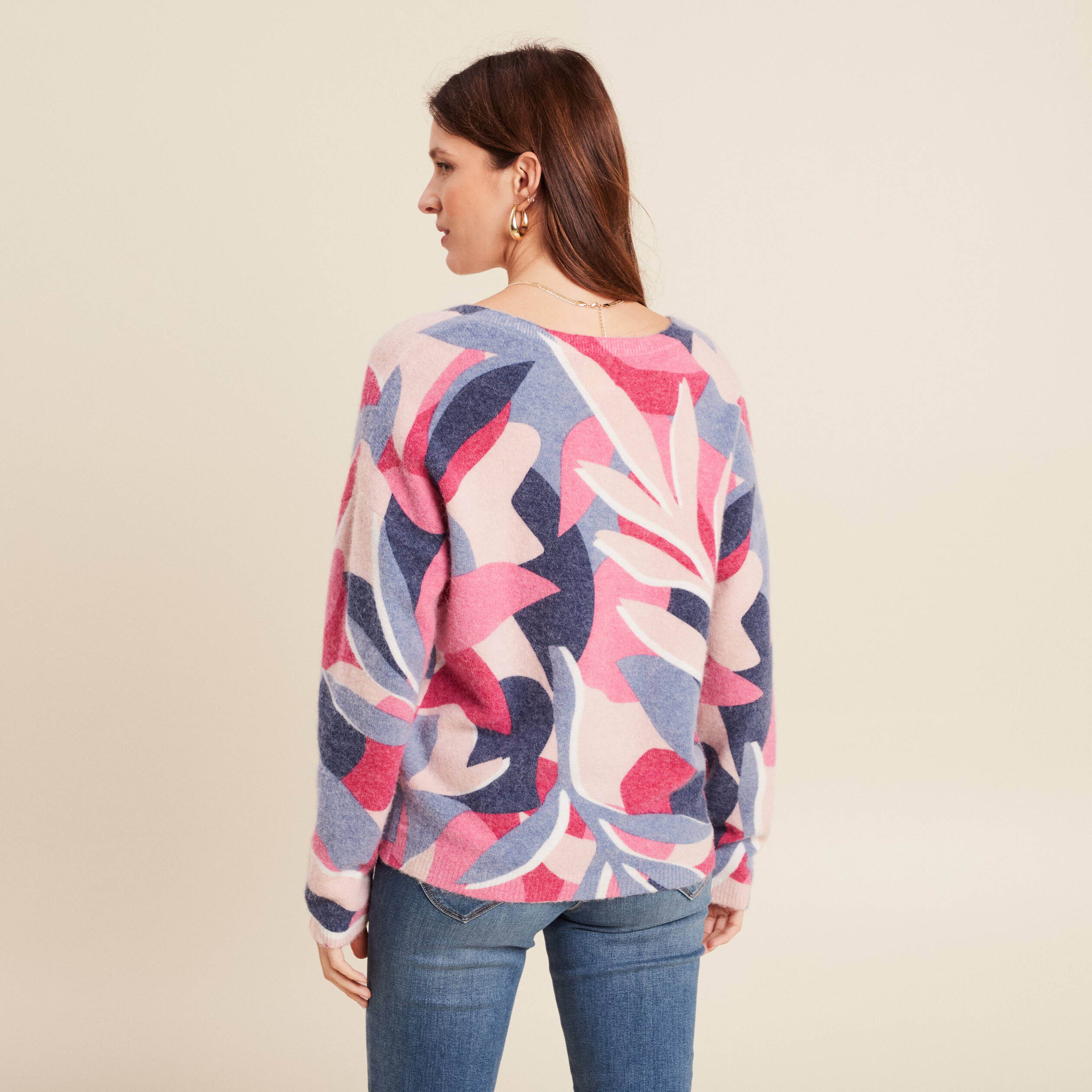 Pull manches longues rose femme | Bréal